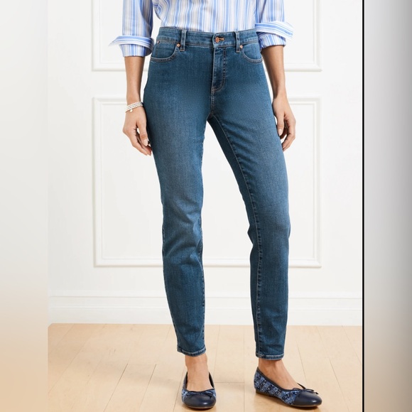Talbots | Jeans | Talbots Blue High Waist Straight Leg Jeans With Sleek ...